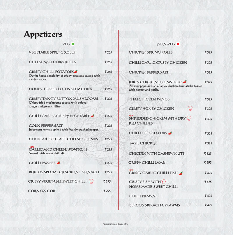 Berco's - Menu - Chinese & Thai Restaurant, Delhi || Download APP and ...